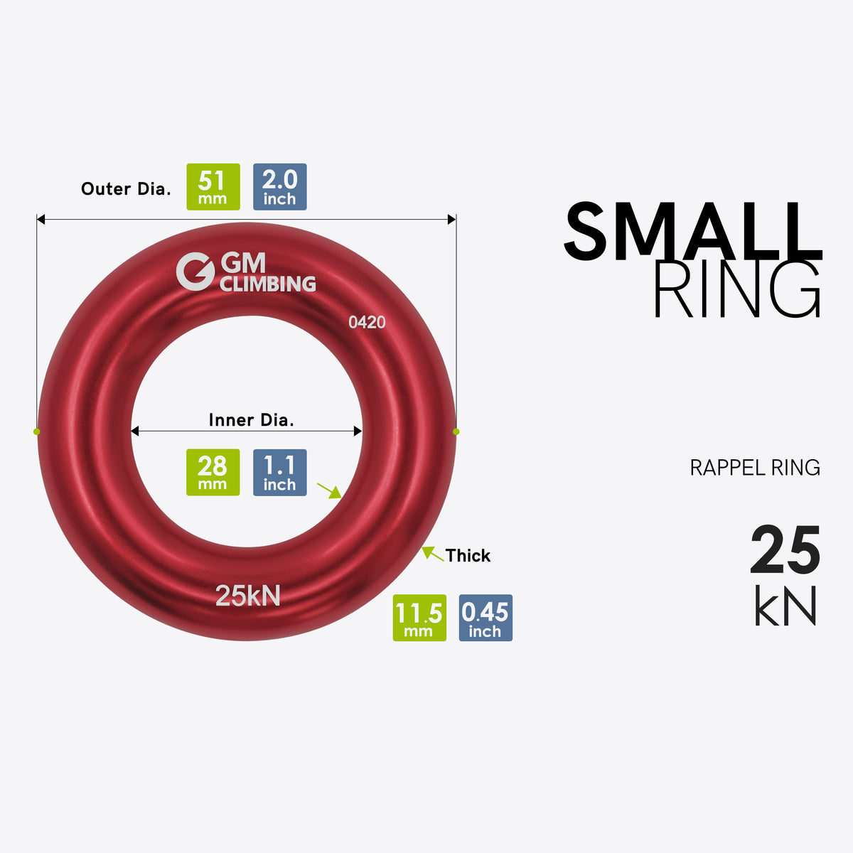 Rappel Ring Small - Red – GM CLIMBING