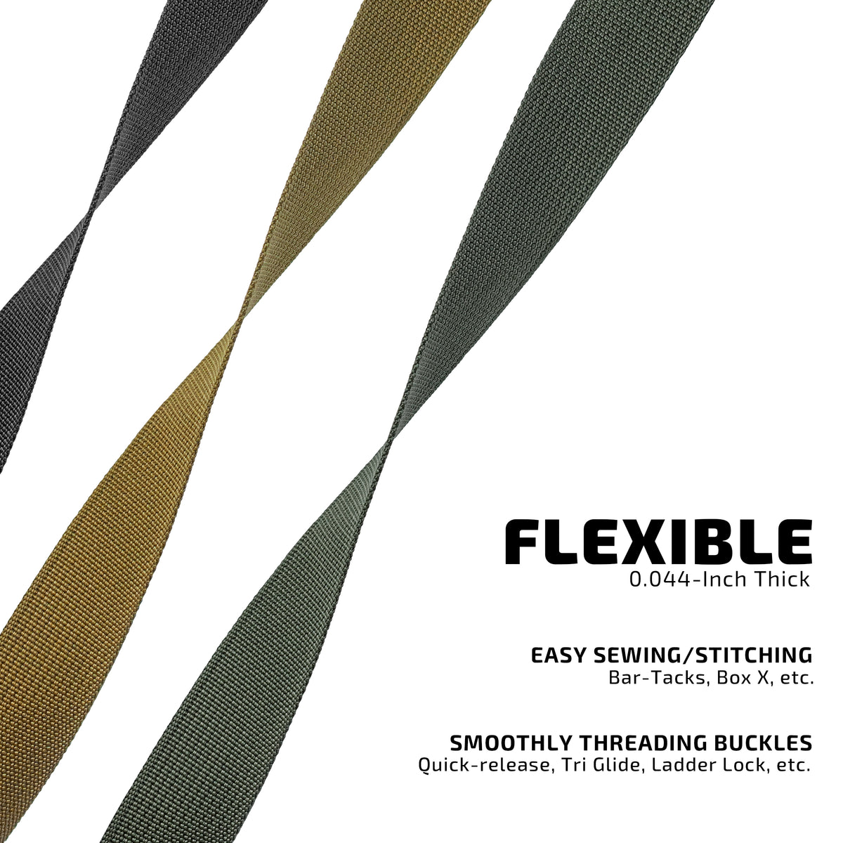 MIL-W-17337 Nylon Flat Webbing 1 in 30Ft Tan 499 – GM CLIMBING