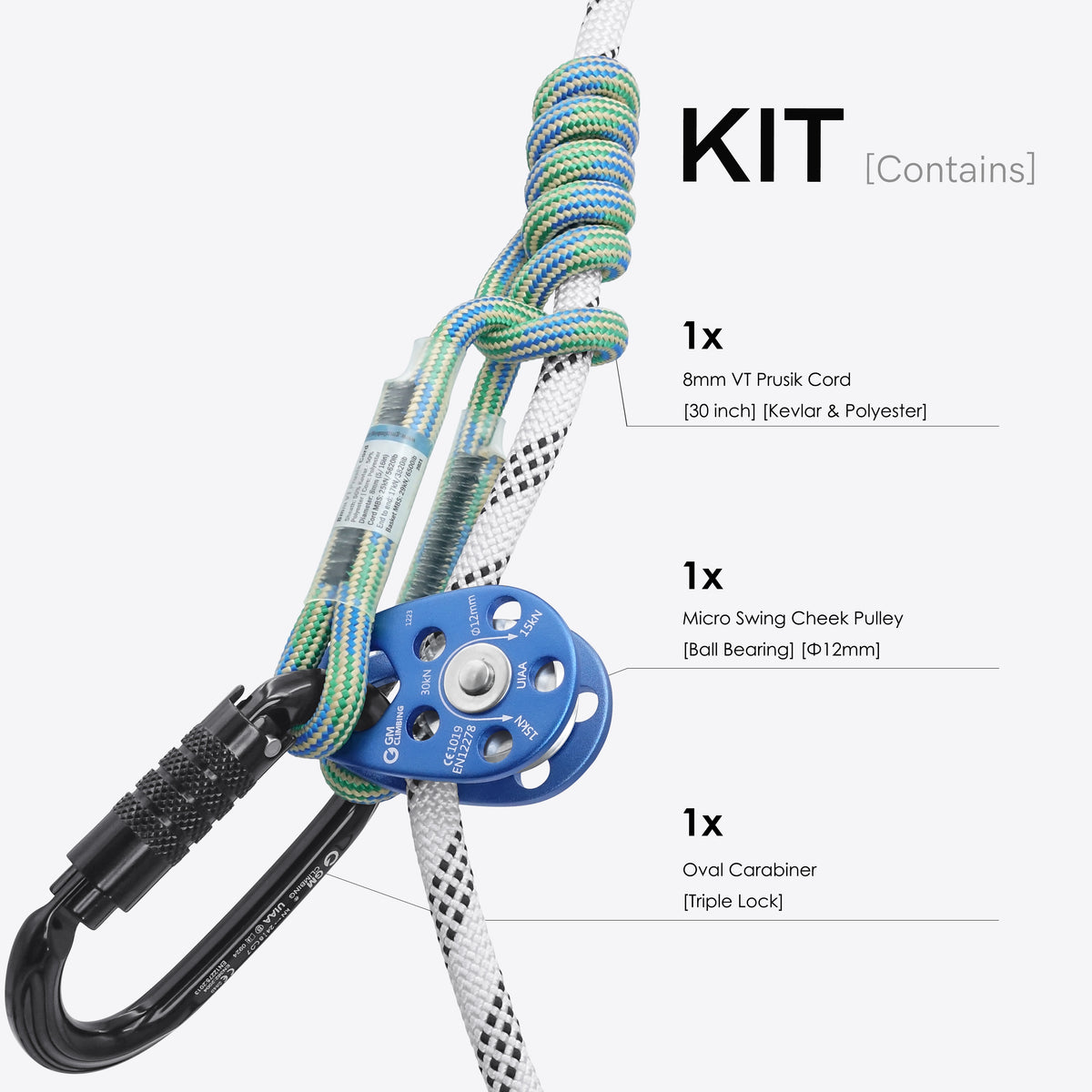 Hitch Slack Tending Pulley Kit - Micro Swing Cheek Pulley, Triple Lock ...