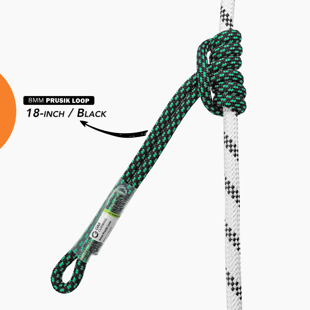 8mm (5/16in) Pre-Sewn Prusik Loop 18inch – GM CLIMBING