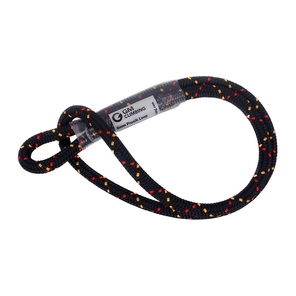6mm (1/4in) Prusik Loop Pre-Sewn 12in - Black – GM CLIMBING